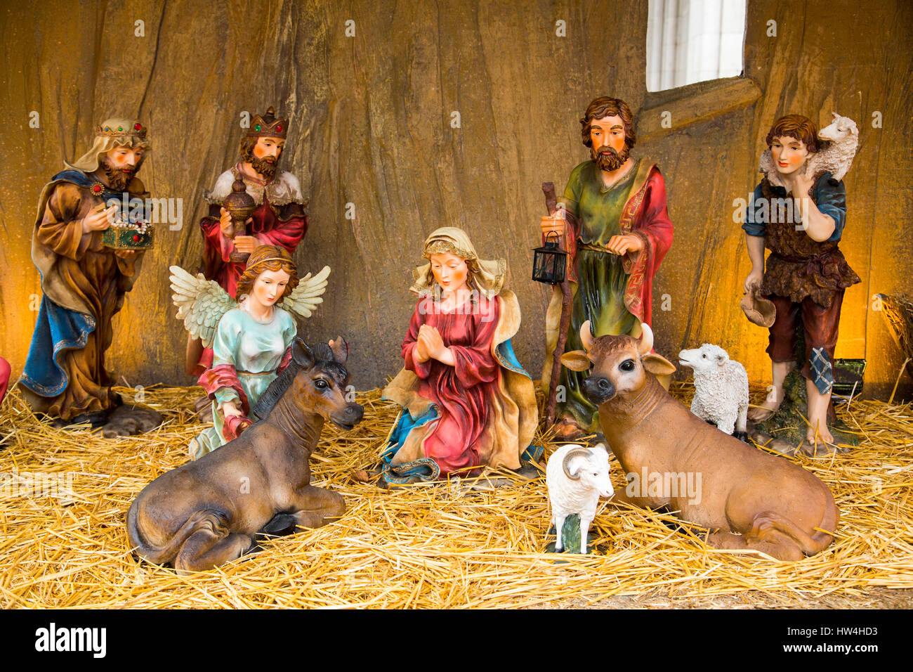 Christmas, Nativity scene, Religion. Budapest Hungary, Southeast Europe ...