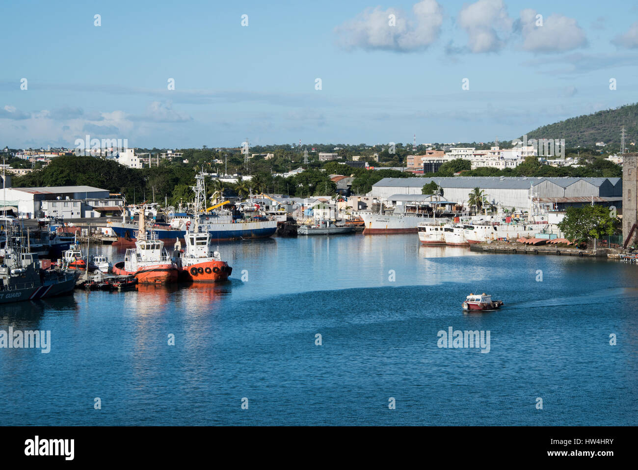 Mauritius, Capital city of Port Louis. Popular Le Caudan waterfront and ...