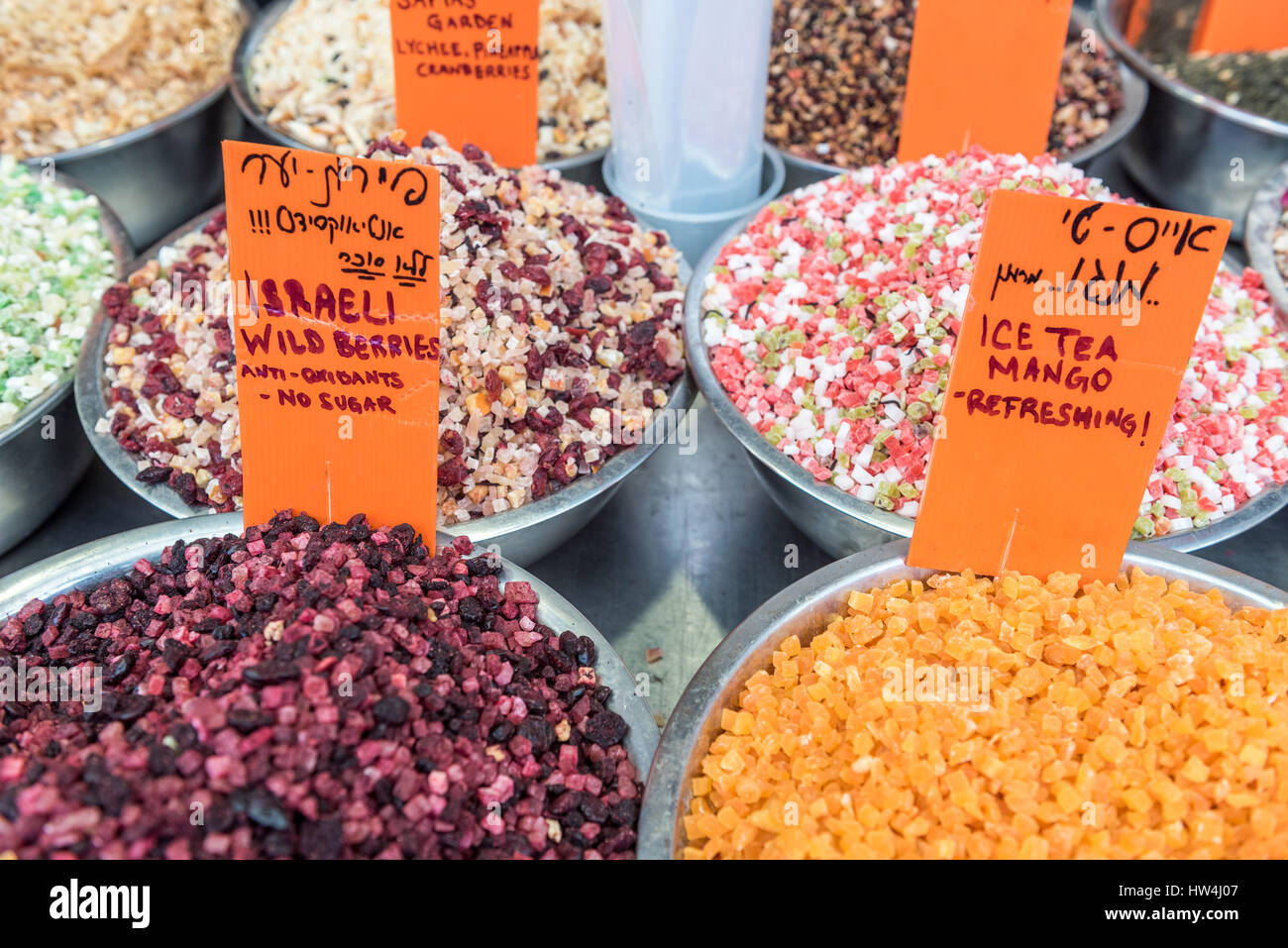tea sold at mahane Jehuda market, Jerusalem, Israel Stock Photo - Alamy