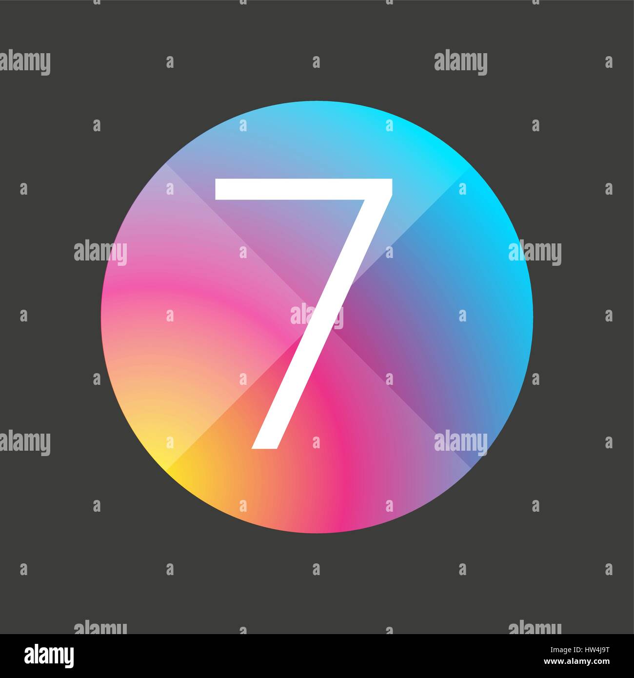 Number seven colorful button Stock Vector Image & Art - Alamy