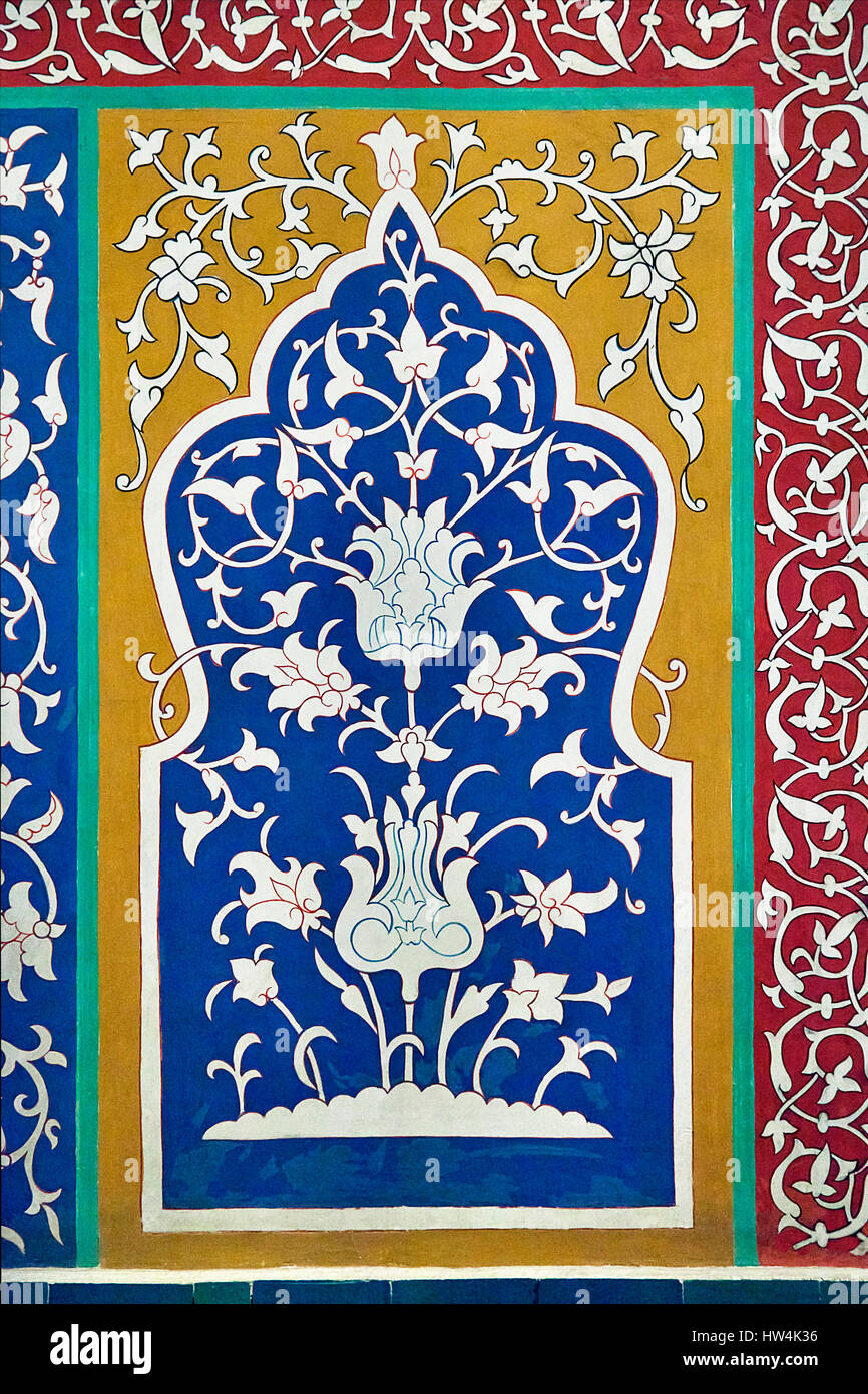 Old Eastern mosaic on the wall of a mosque, Uzbekistan Stock Photo - Alamy
