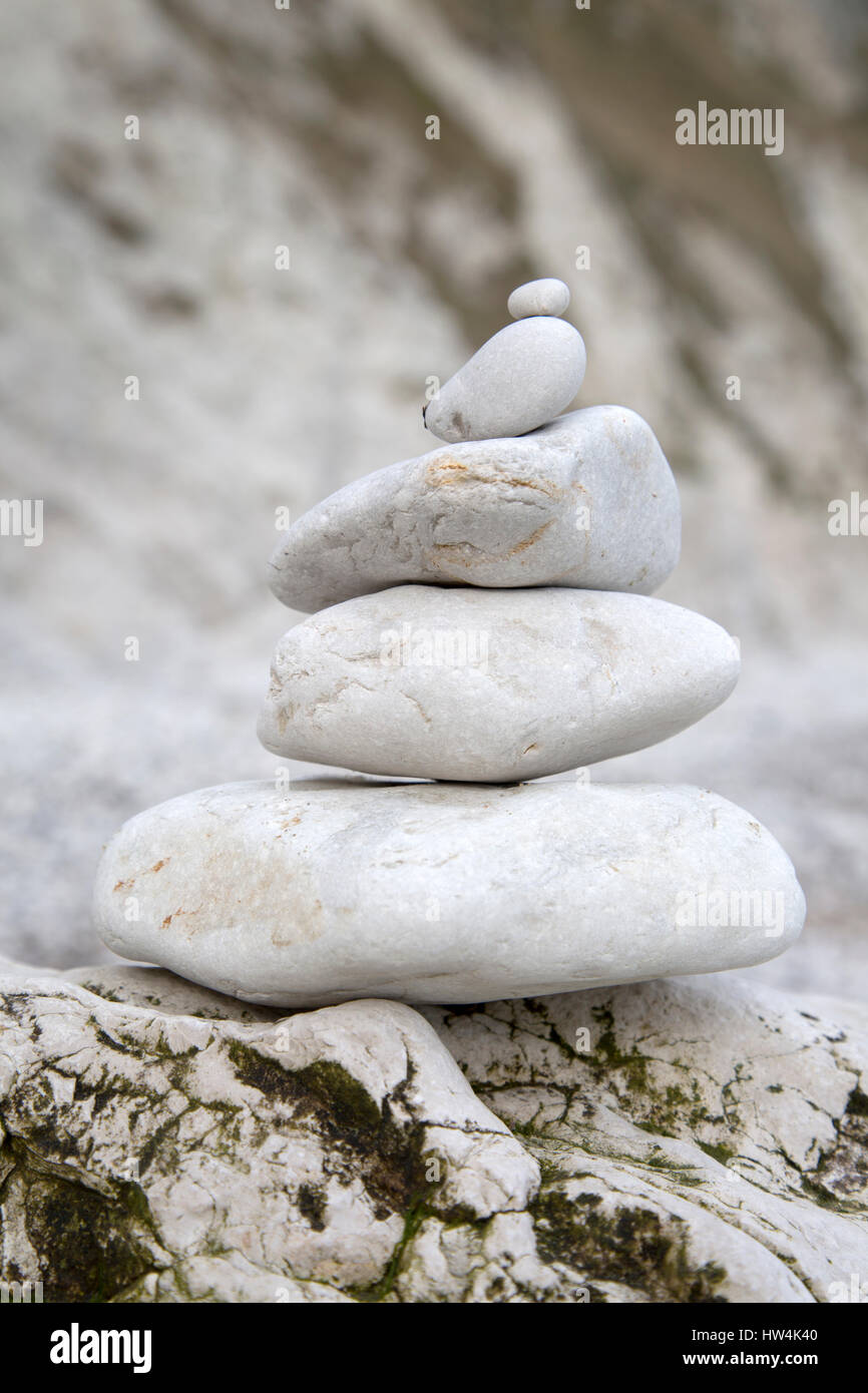 Pebble Stack in Lulworth Cove Beach, Dorset; England; UK Stock Photo ...
