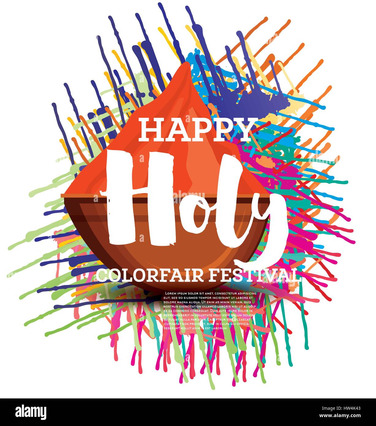 Happy Holi Celebration Poster with Color Splash. Vector Illustration ...