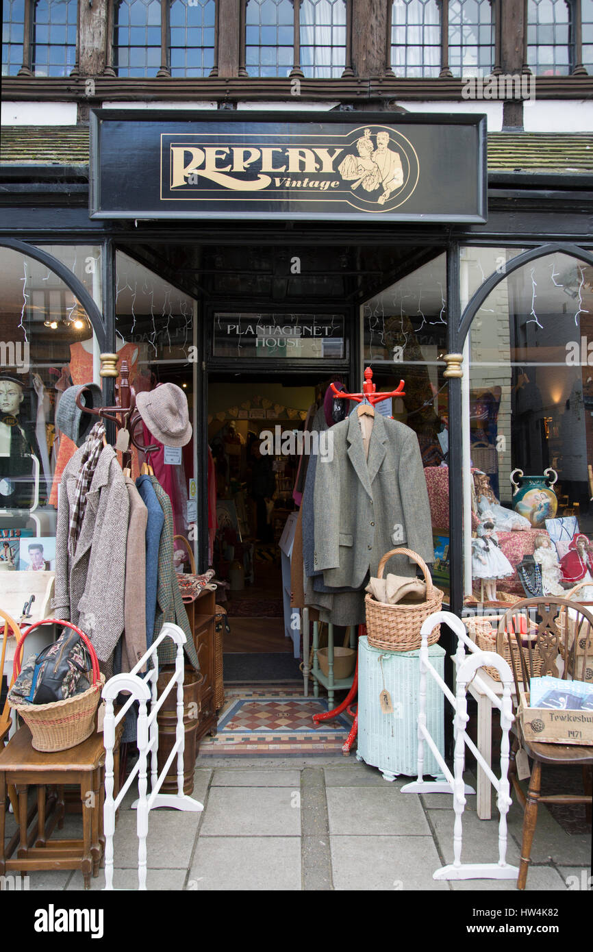 Replay Vintage Shop, Tewkesbury, England, UK Stock Photo - Alamy