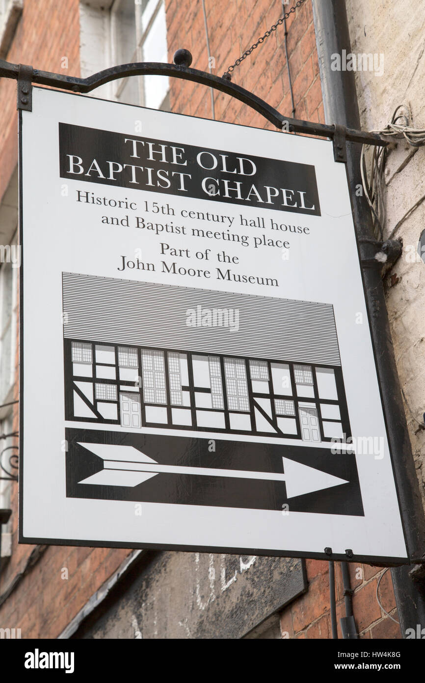 Old Baptist Chapel Sign, Tewkesbury; England; UK Stock Photo - Alamy