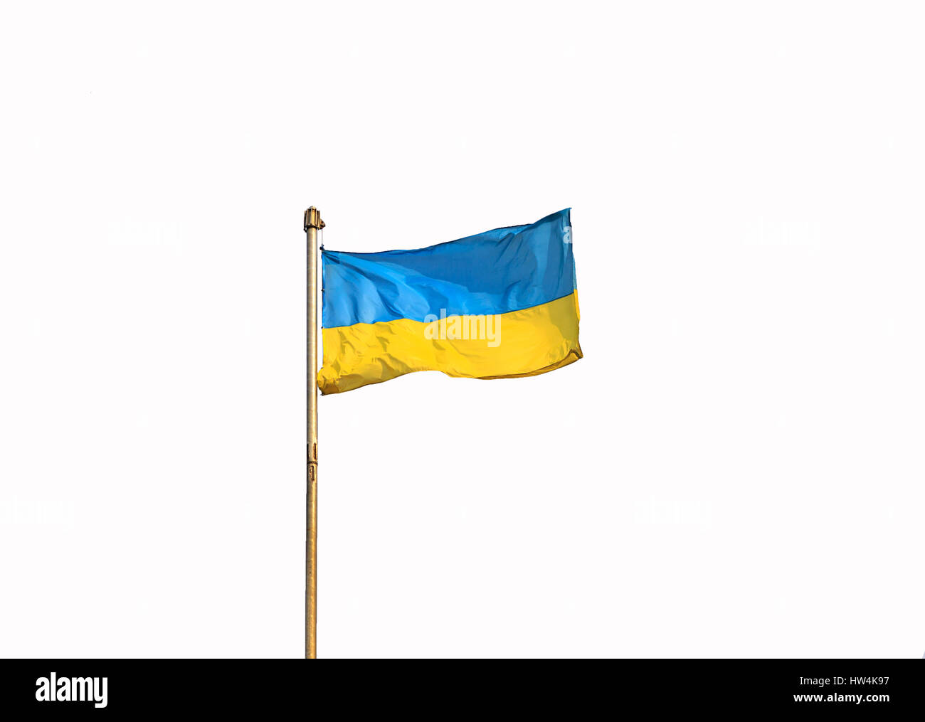 Ukrainian flag on pure white background Stock Photo - Alamy