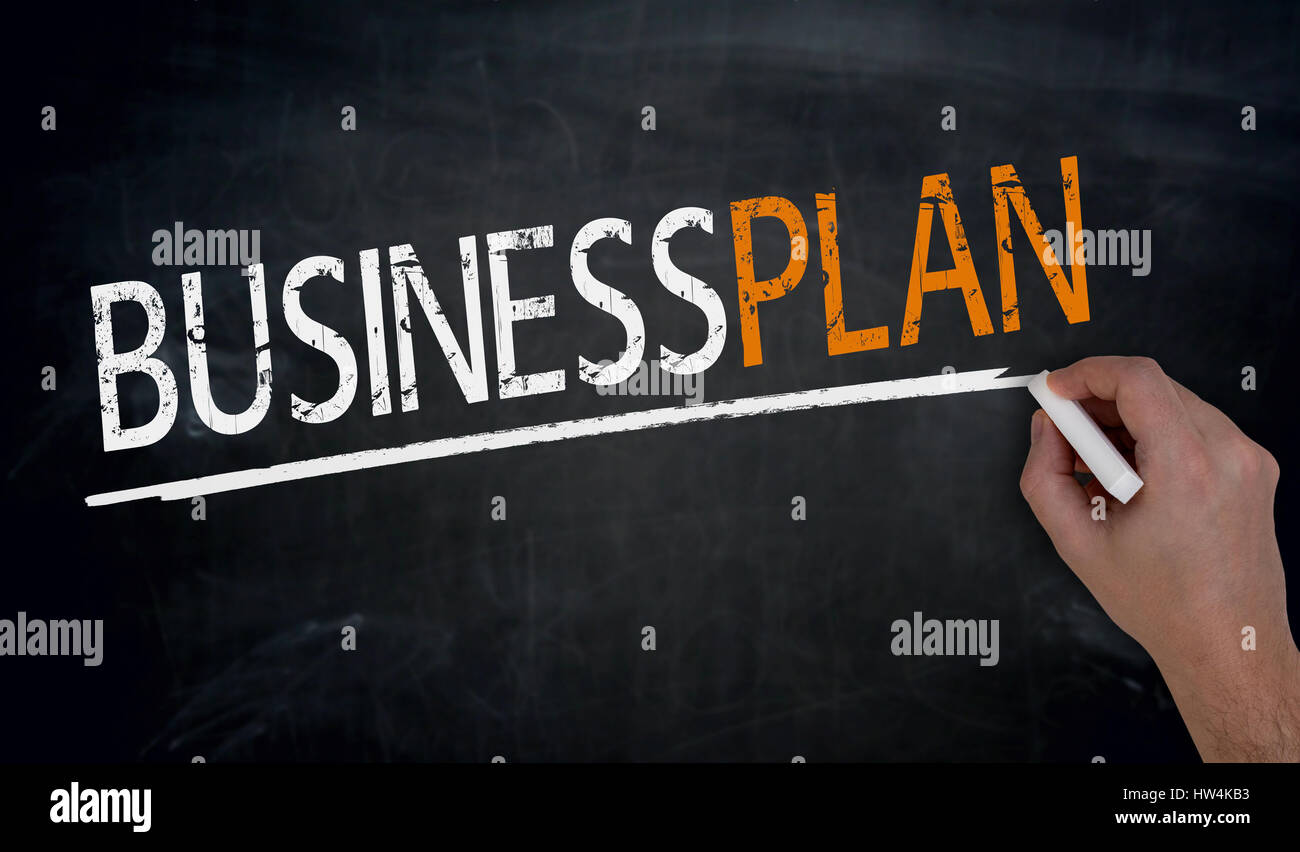 Businessplan is written by hand on blackboard Stock Photo - Alamy