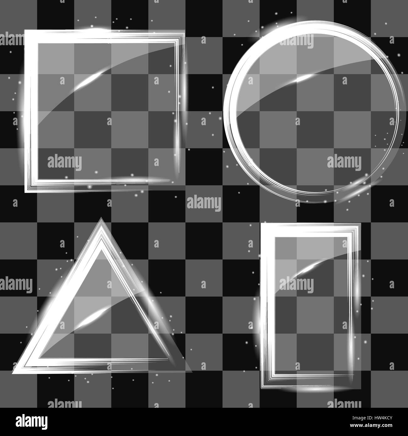 Transparent vector glass plate Black and White Stock Photos & Images ...