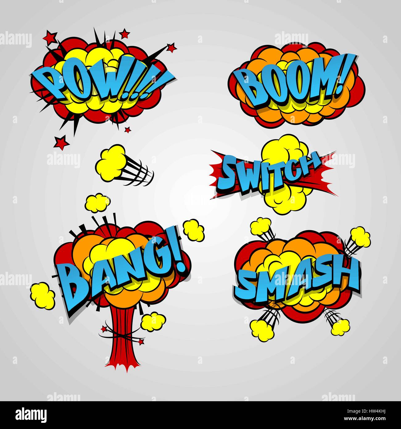 Comic book cartoon explosion set bang boom Stock Vector Image & Art - Alamy