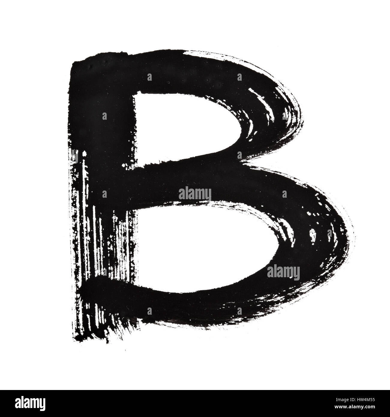 B - Ink letters isolated over the white background Stock Photo - Alamy