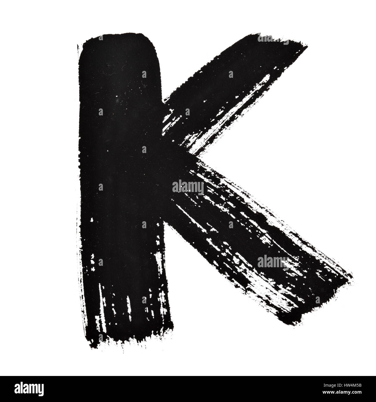 K - Ink letters isolated over the white background Stock Photo - Alamy
