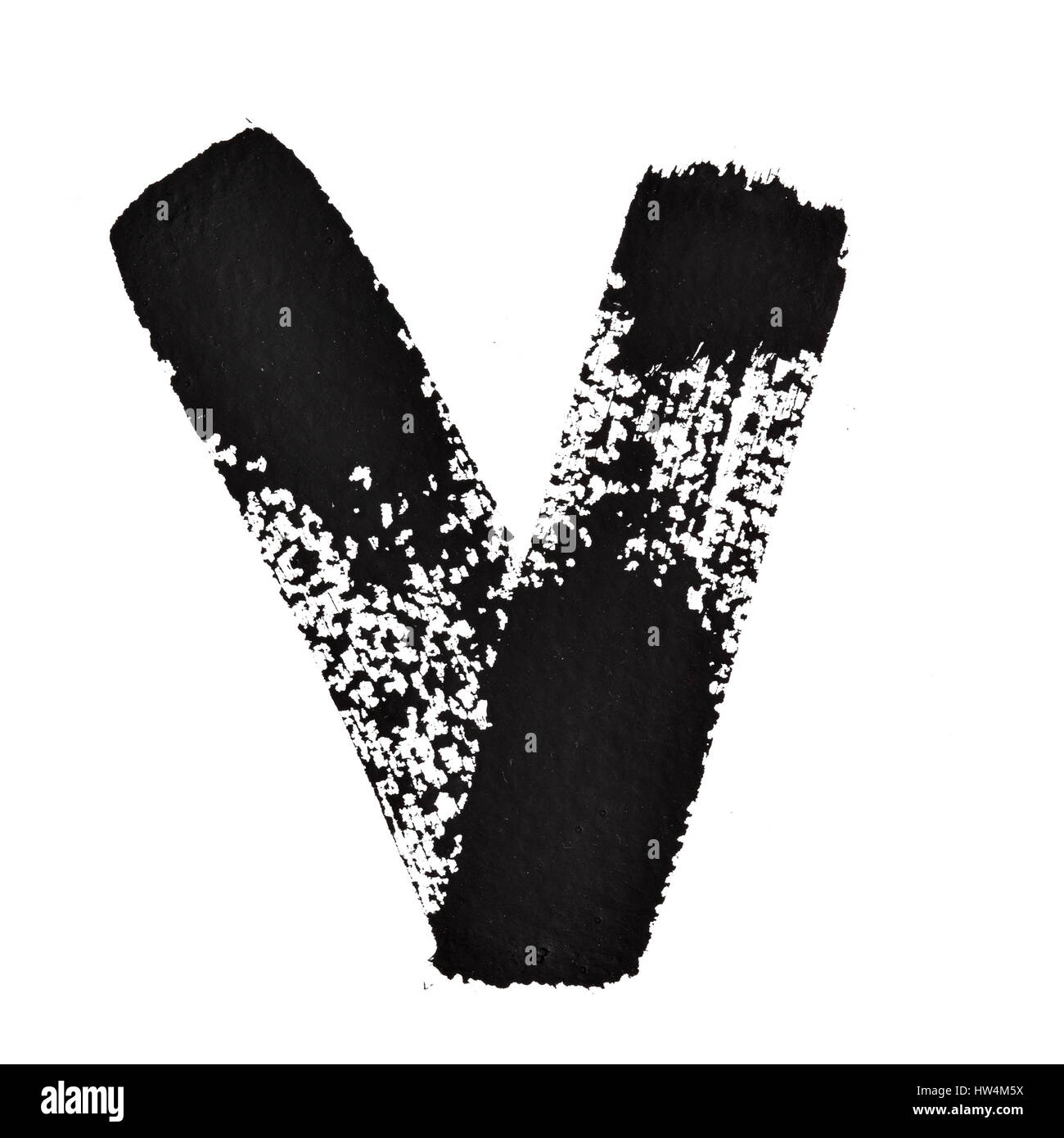V - Ink letters isolated over the white background Stock Photo - Alamy
