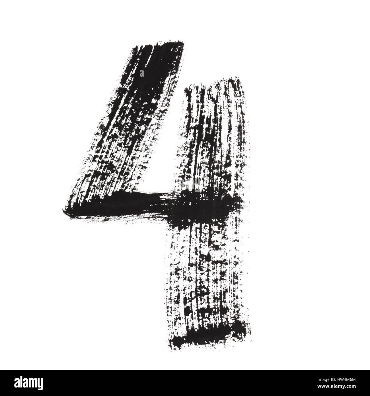 4 - Ink numbers isolated over the white background Stock Photo - Alamy