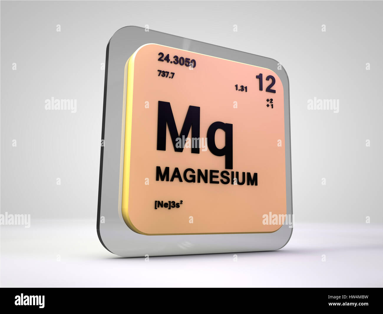 magnesium - mq - chemical element periodic table 3d render Stock Photo ...