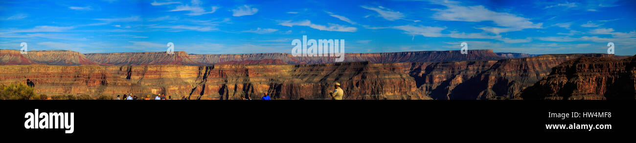 Layers of rock color and formation at the Grand Canyon West rim ...