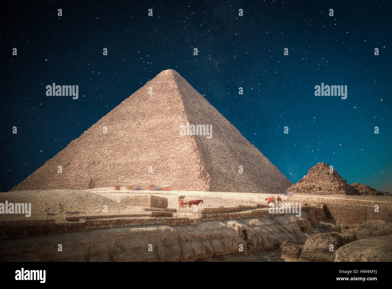 The Great Pyramid Of Khufu At Night