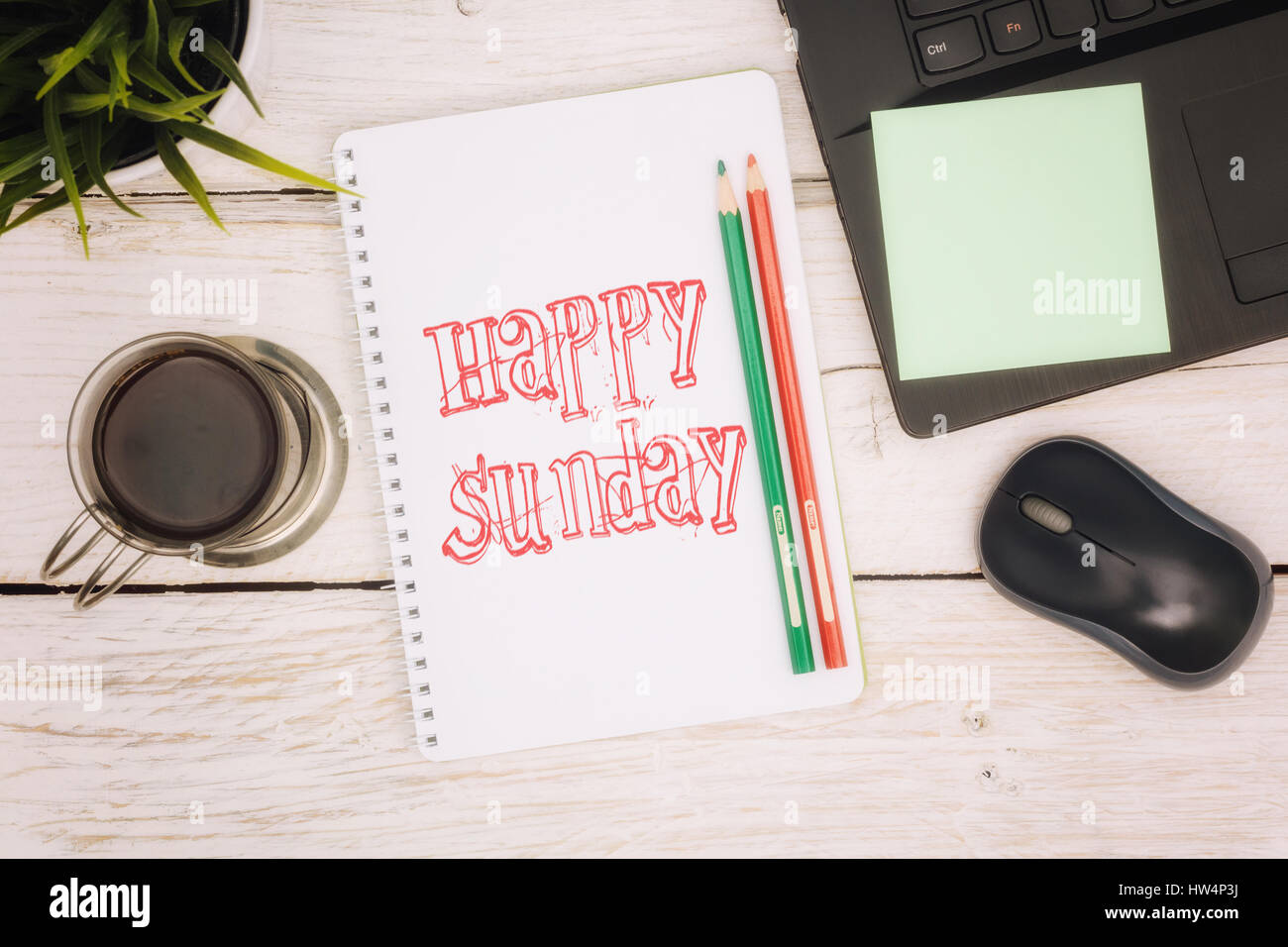 Morning cup of coffee at work Stock Photo - Alamy