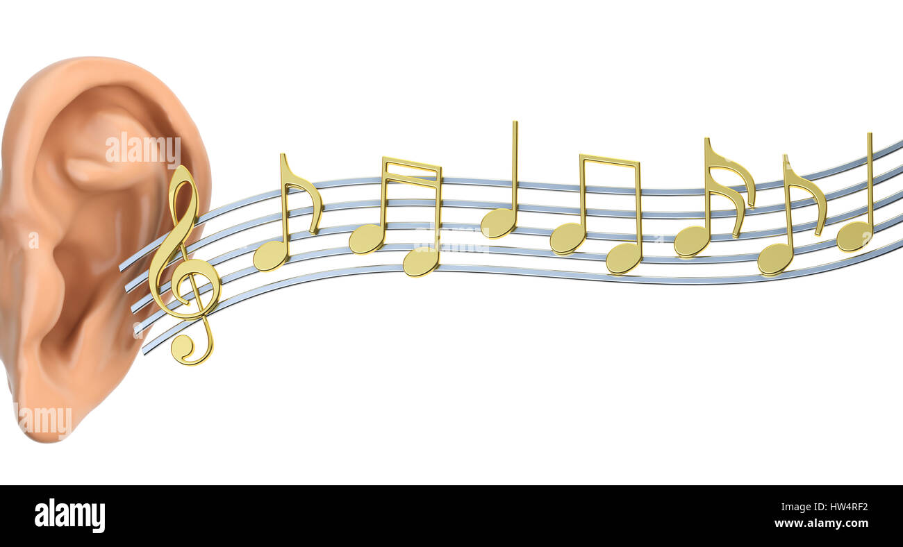 Ear music notes hi-res stock photography and images - Alamy