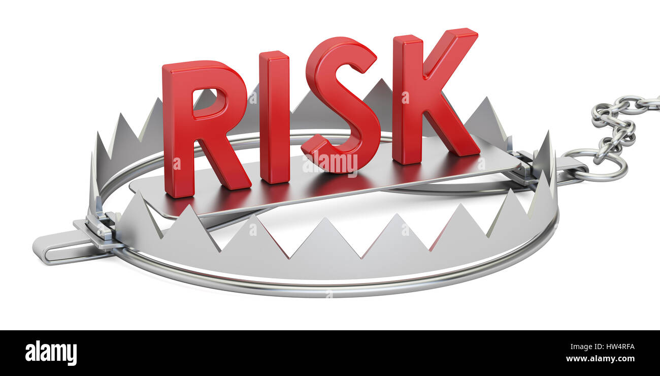 Trap with risk inscription, 3D rendering isolated on white background ...