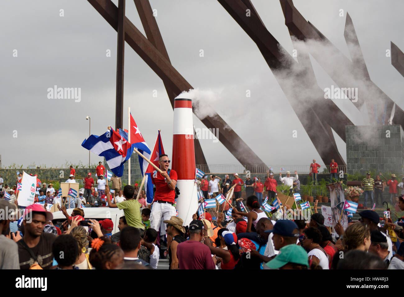 People gathered at Antonio Maceo Revolution Square during the May Day ...