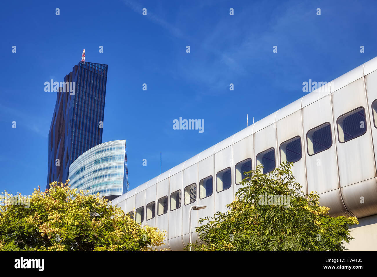 Futuristic Vienna city train infrastructure in the UNO city complex ...