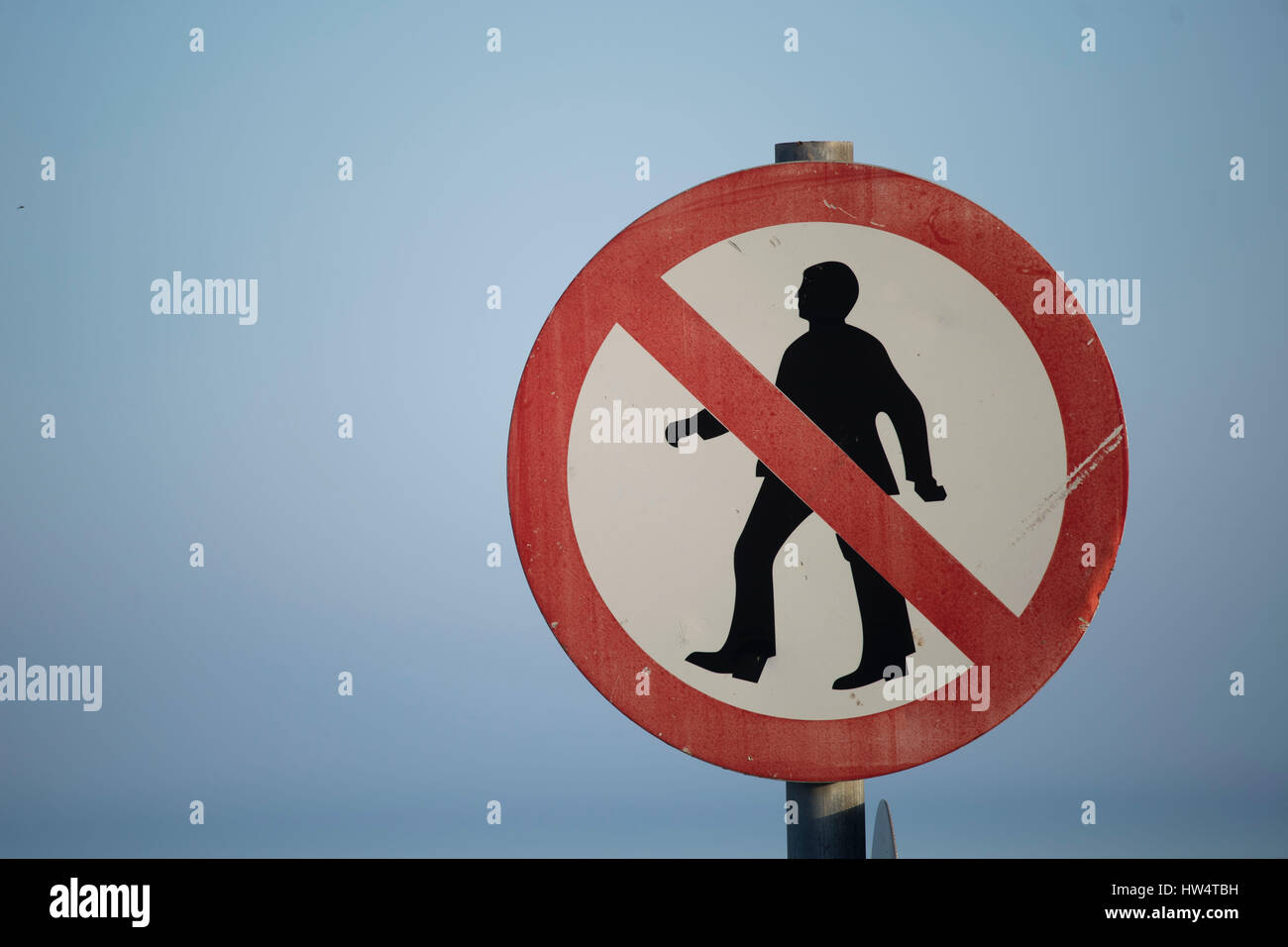 No humans no walking sign Stock Photo - Alamy