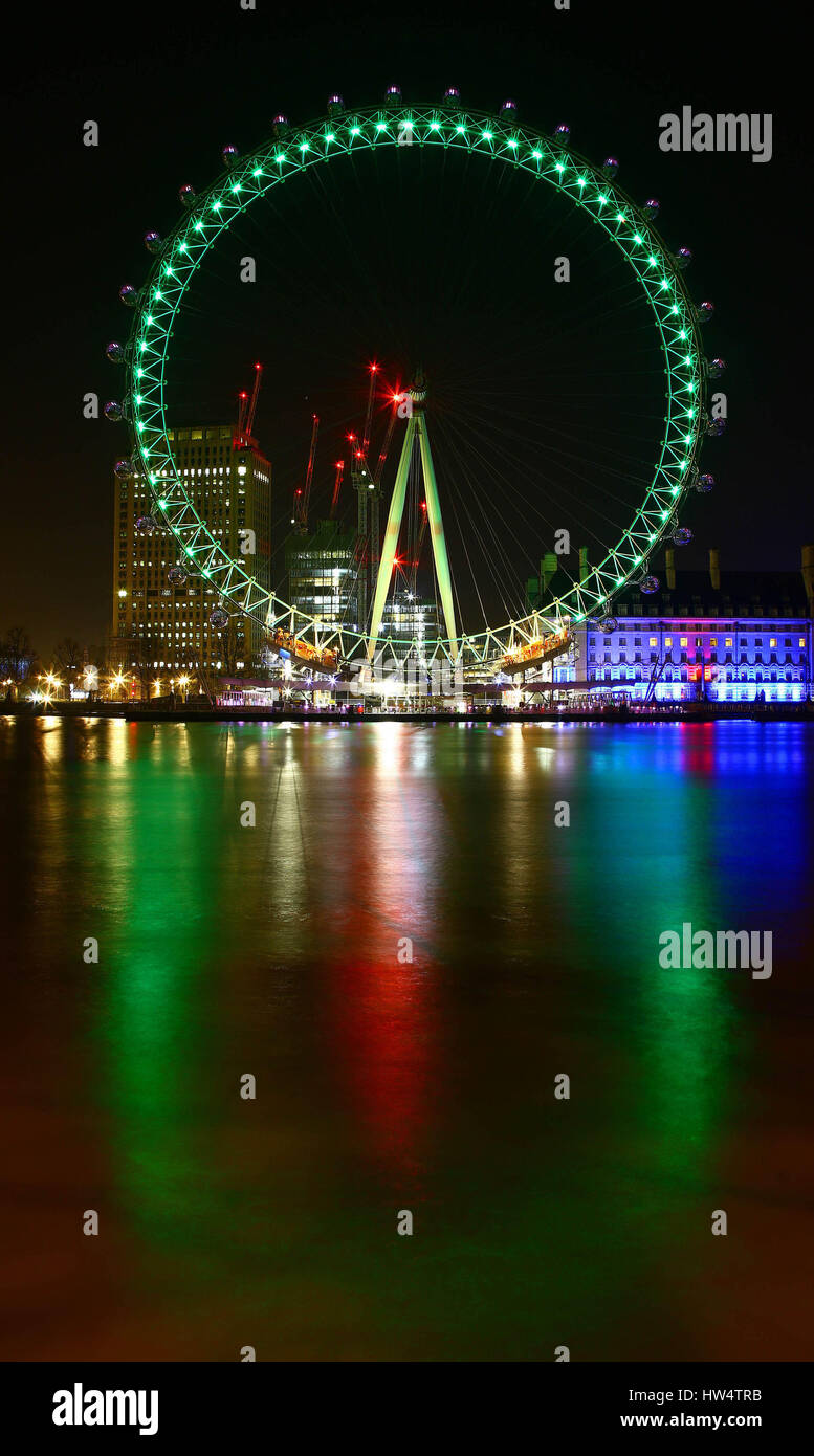EDITORIAL USE ONLY The Coca-Cola London Eye, on London's South Bank is ...