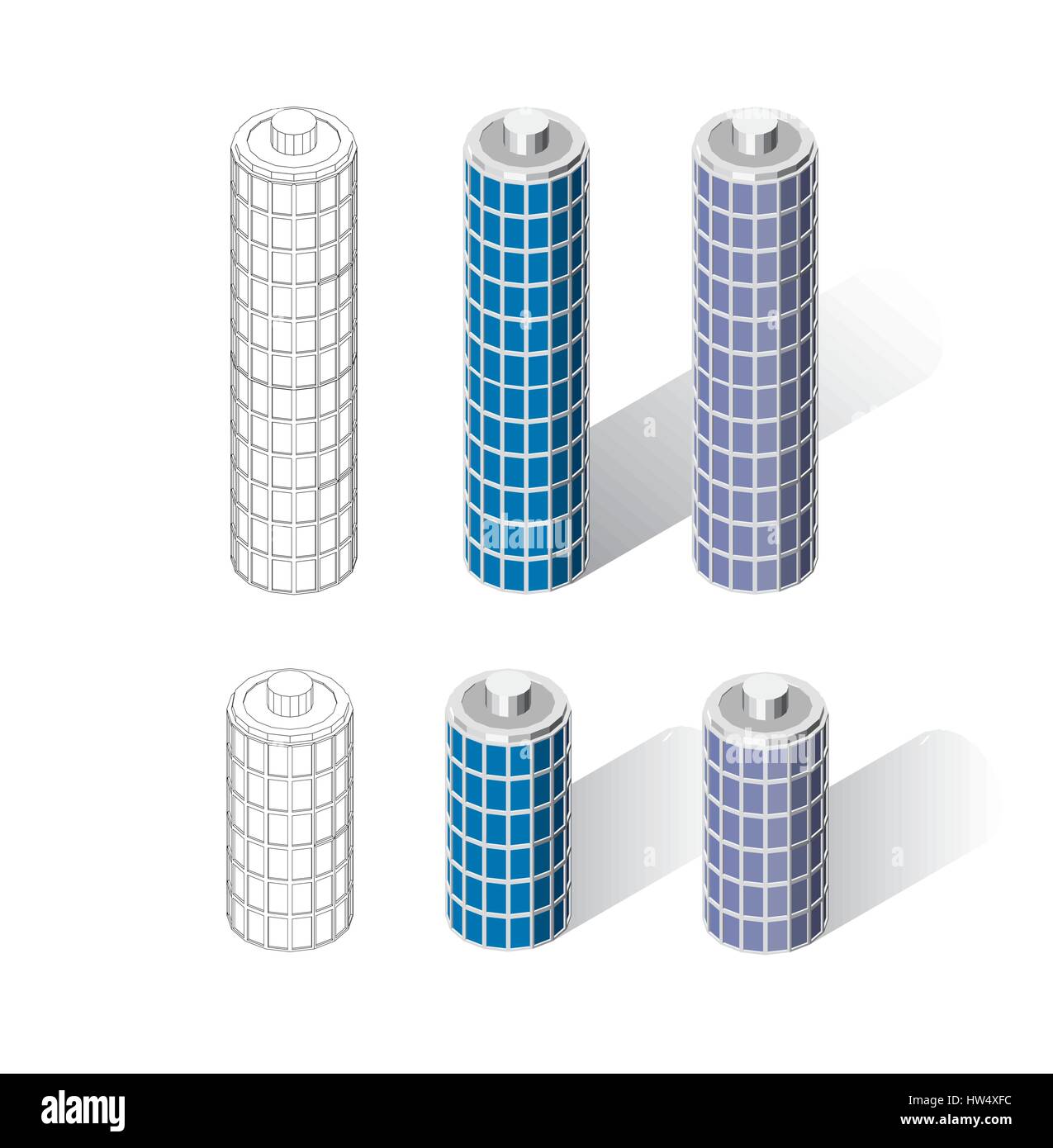 Isometric set blocks Cut Out Stock Images & Pictures - Alamy