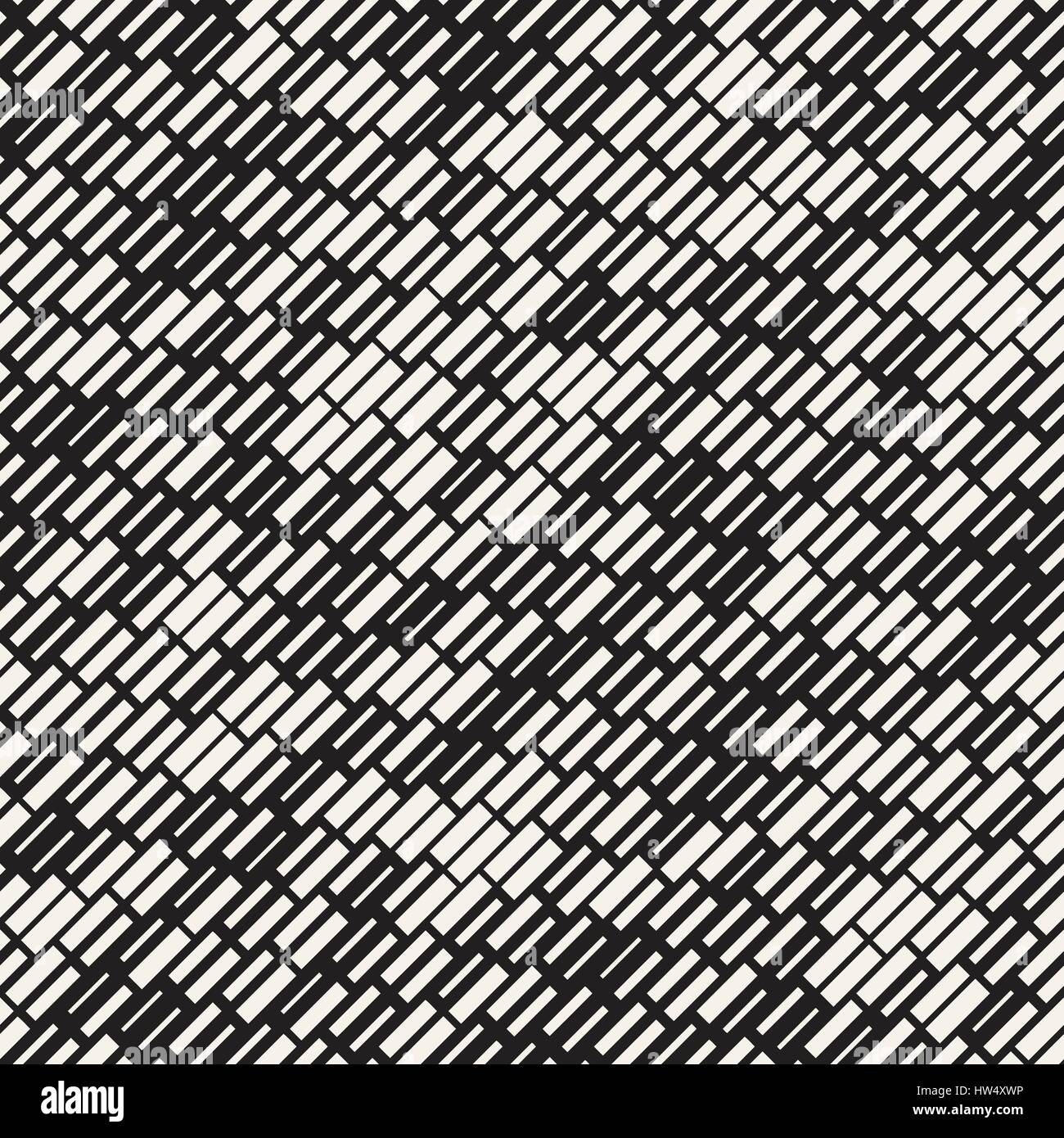 Vector Seamless Black And White Irregular Dash Rectangles Grid Pattern ...