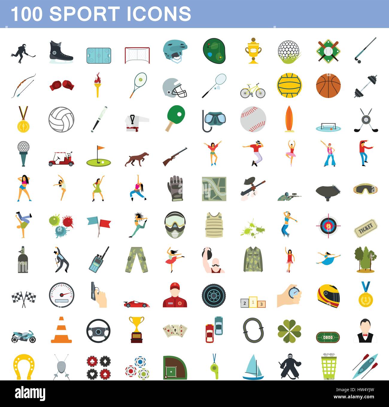 Sport icons set flat Stock Vector Images - Alamy