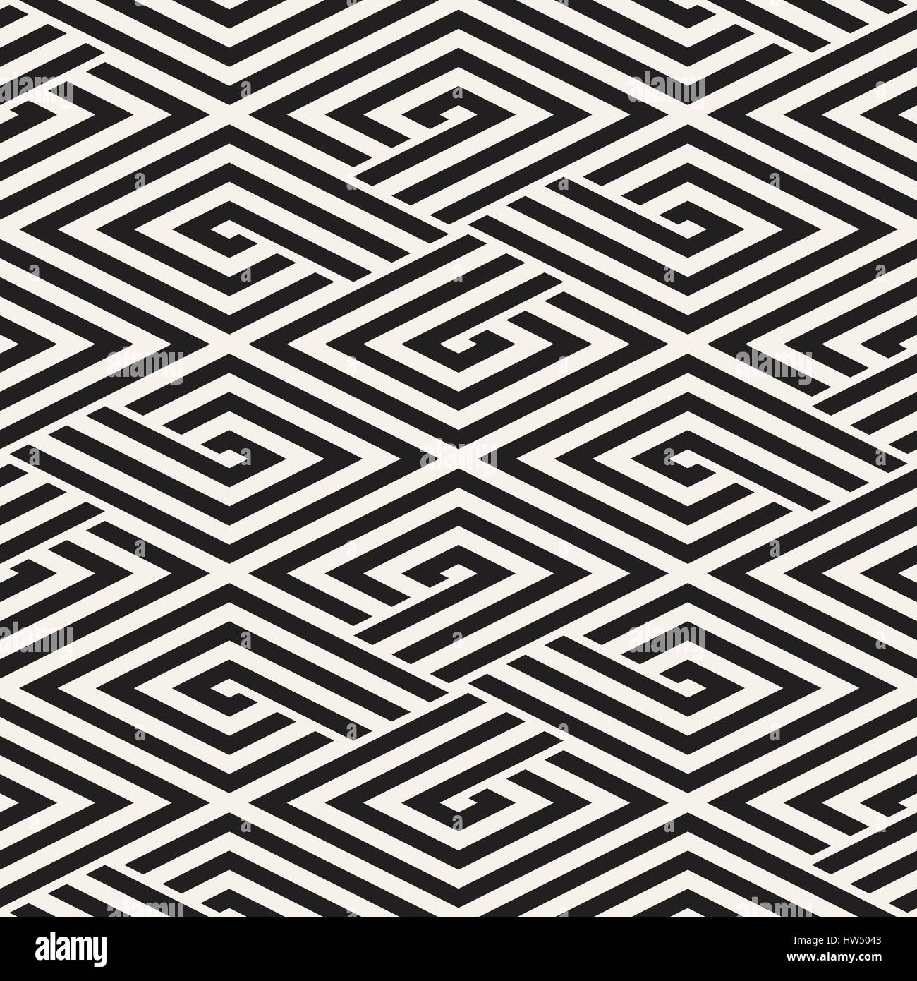 Repeating Geometric Stripes Tiling. Vector Seamless Monochrome Pattern ...