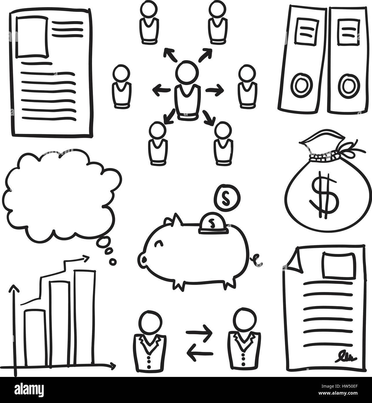 Doodle of element business hand draw Stock Vector Image & Art - Alamy