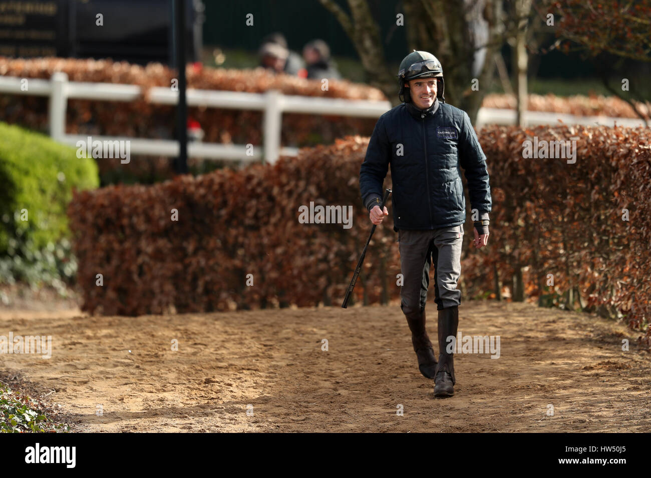 Ruby Walsh walks back from the gallops during Gold Cup Day of the 2017 ...
