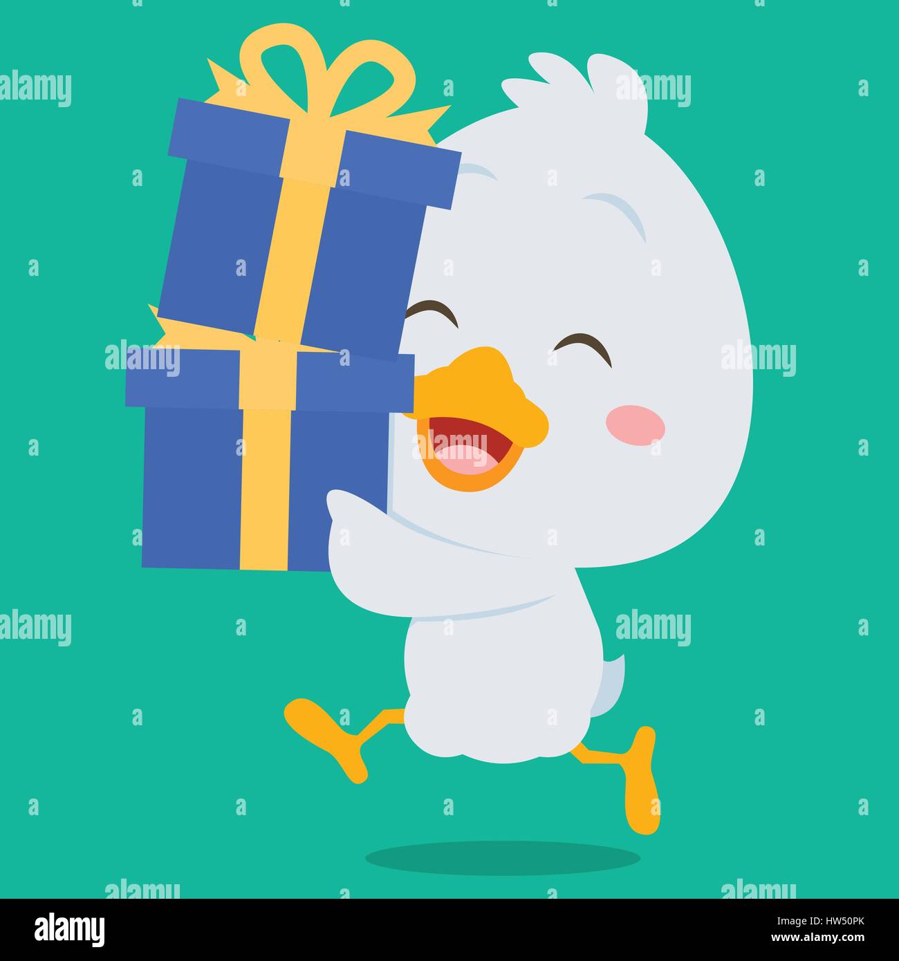 Character swan with gift illustration Stock Vector Image & Art - Alamy