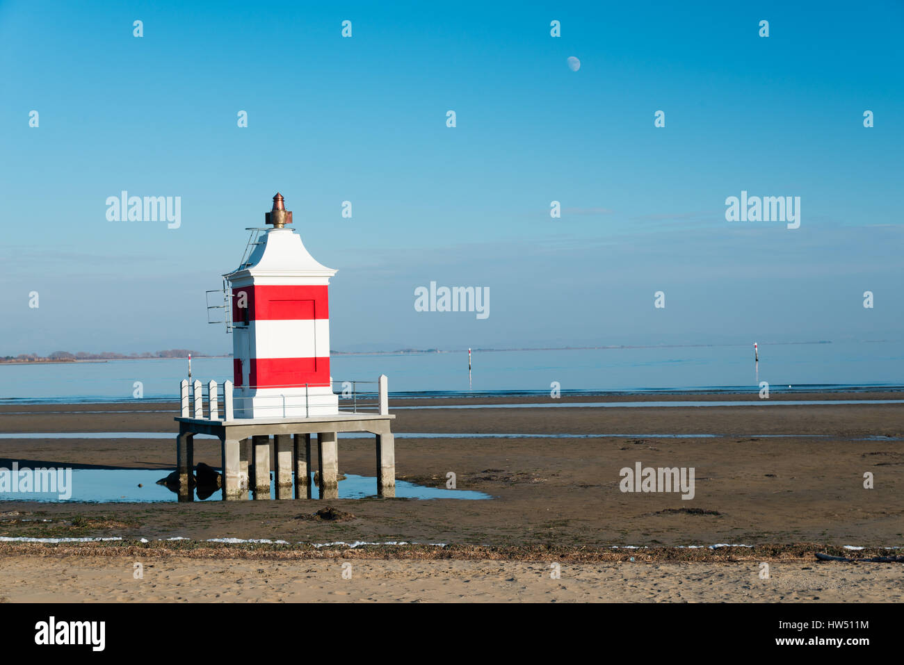 The red lighthouse in Lignano Sabbiadoro Stock Photo - Alamy