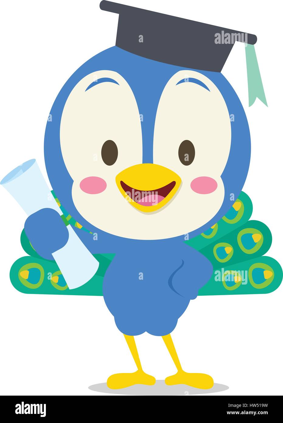 Happy peacock design style character Stock Vector Image & Art - Alamy