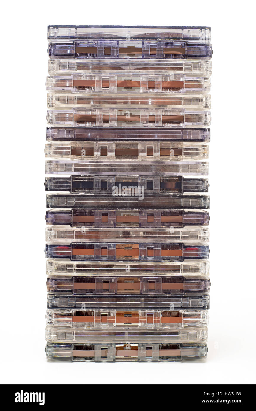 Stack of old audio cassettes Stock Photo - Alamy