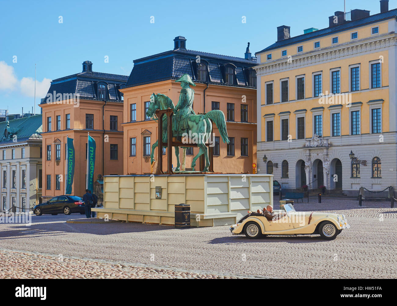 Equestrian statue of King Karl XIV Johan by Bengt Erland Fogelberg ...