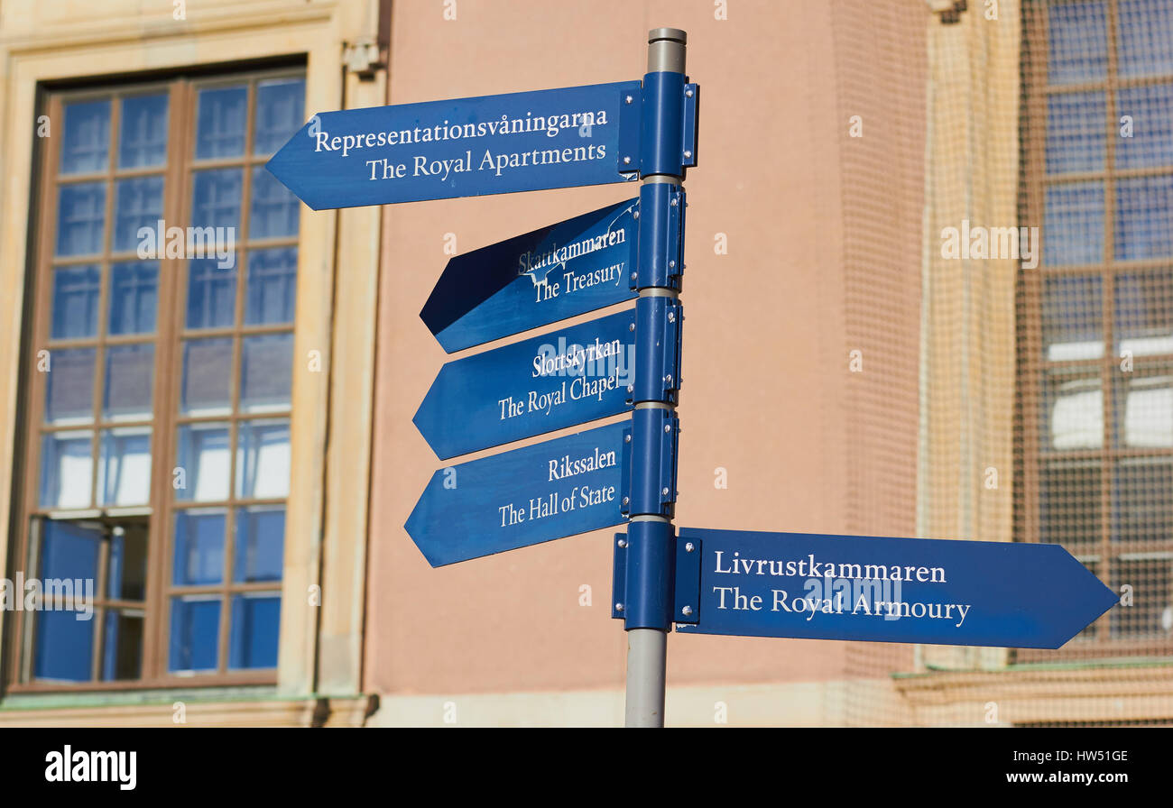 Tourist information signs, Gamla Stan, Stockholm, Sweden, Scandinavia ...