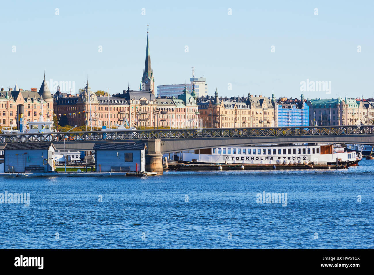 Skeppsholmsbron bridge and Ostermalm waterfront, Stockholm, Sweden ...