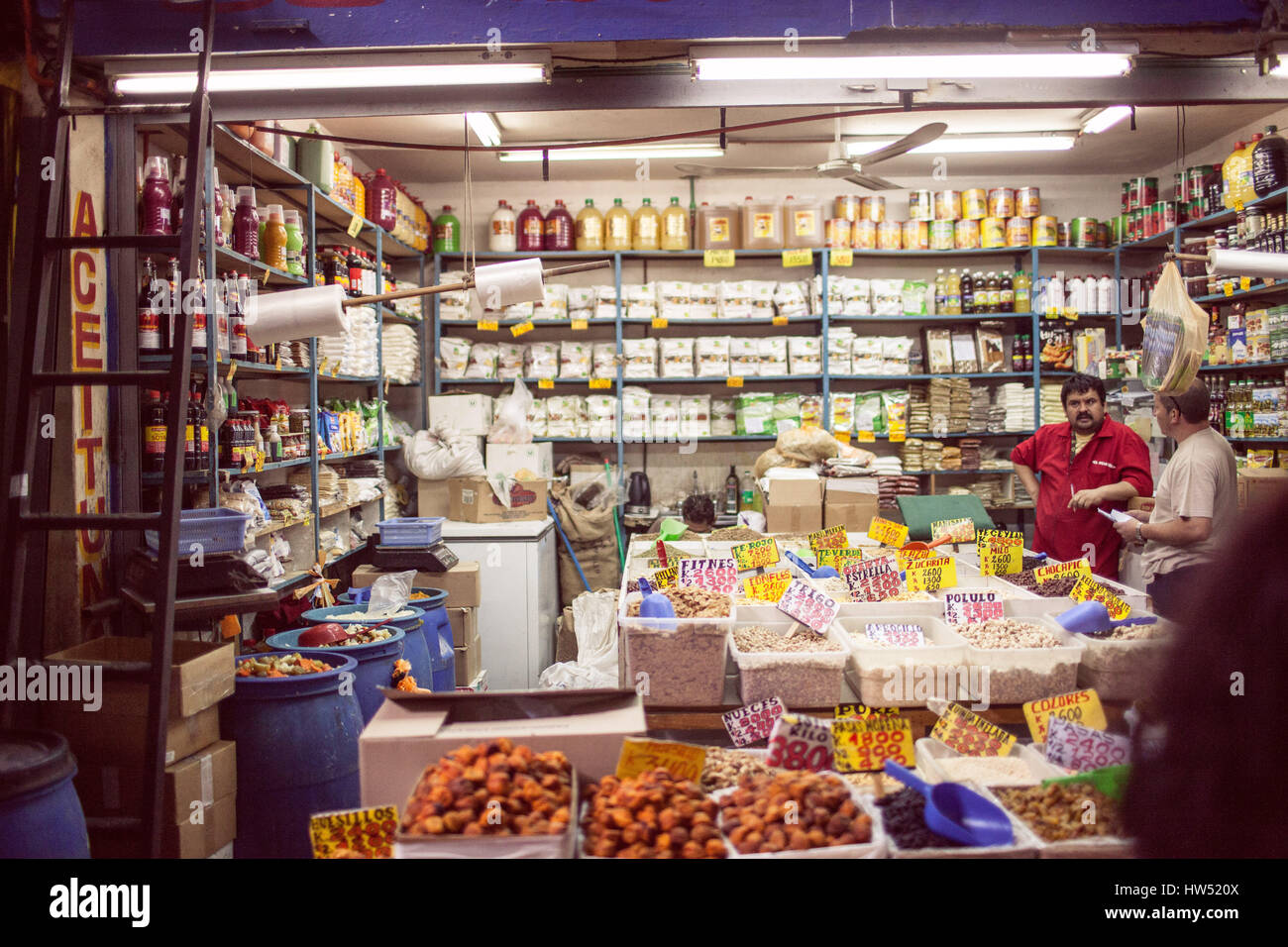 A local market in Santiago de Chile selling local specialties, South ...