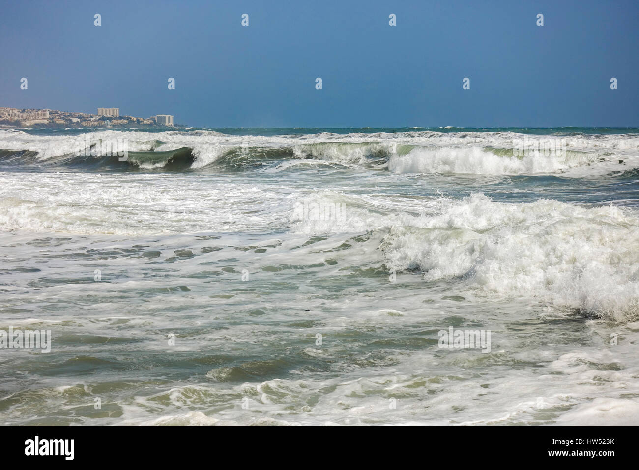 High waves. Coast Code orange is given for tide and wind. rough sea ...