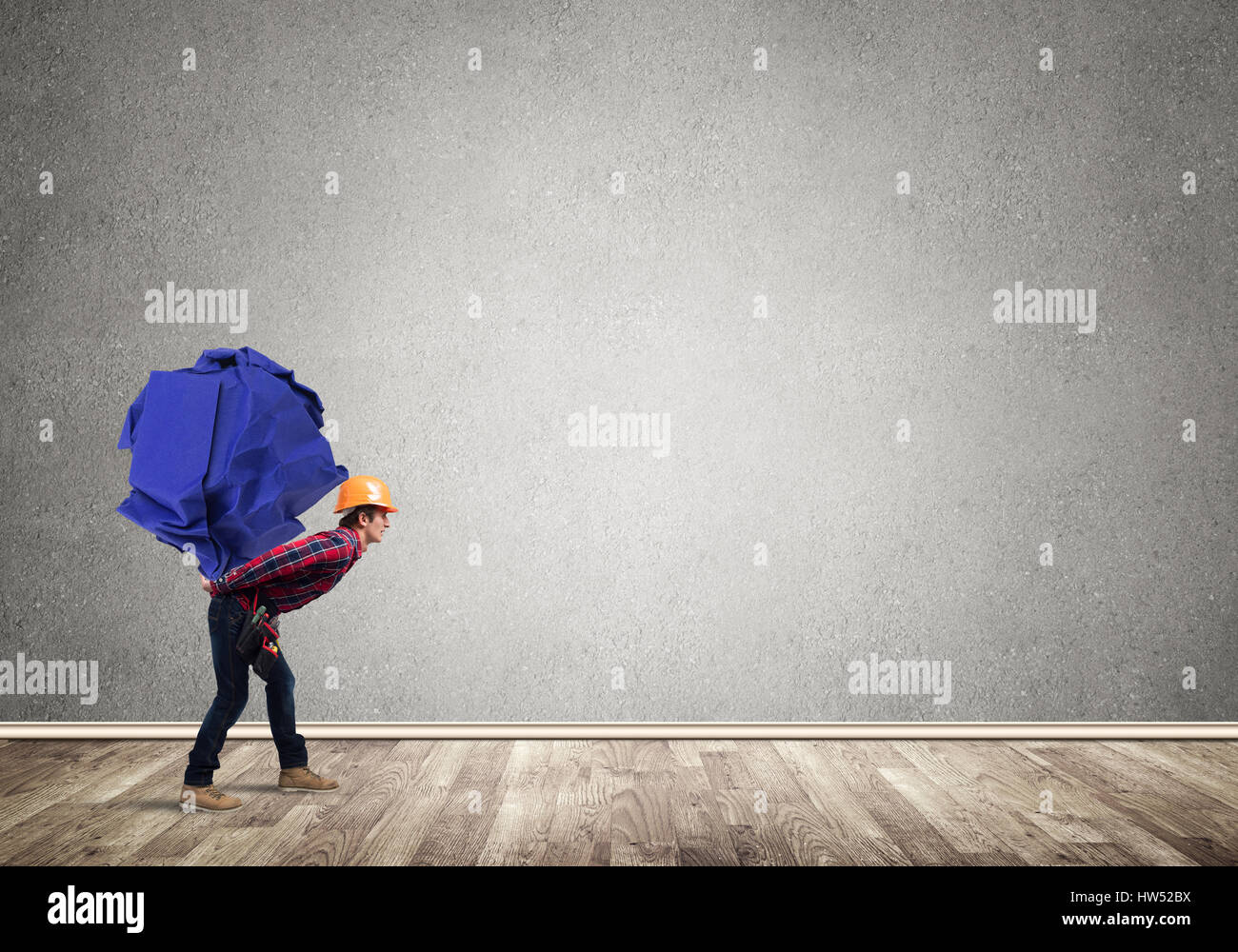 Engineer man carry load Stock Photo - Alamy