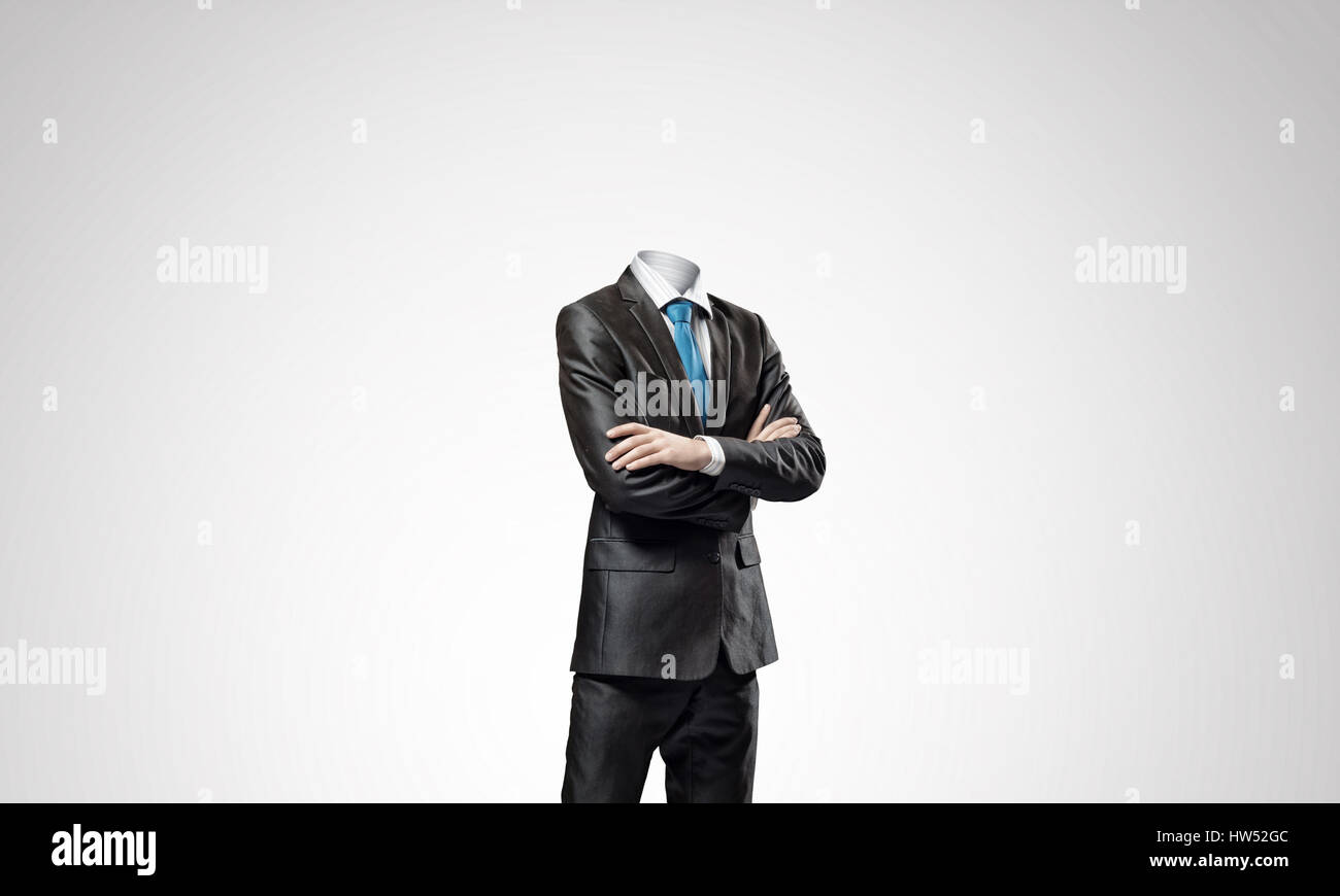 Businessman without head Stock Photo - Alamy