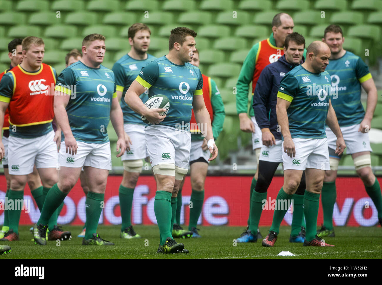 Ireland's CJ Stander (centre) during the Captain's Run at the Aviva ...