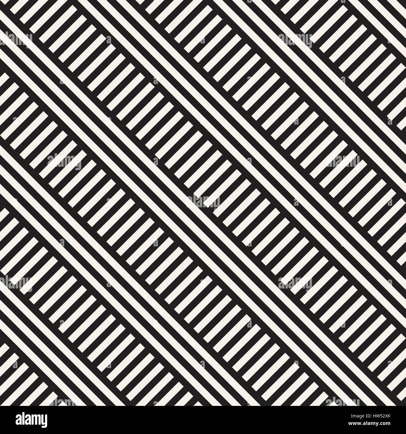 Interlacing Parallel Stripes. Vector Seamless Monochrome Pattern Stock ...