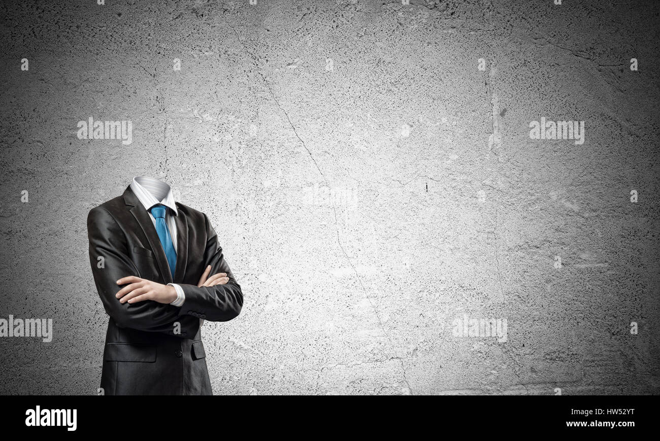 Businessman without head Stock Photo - Alamy