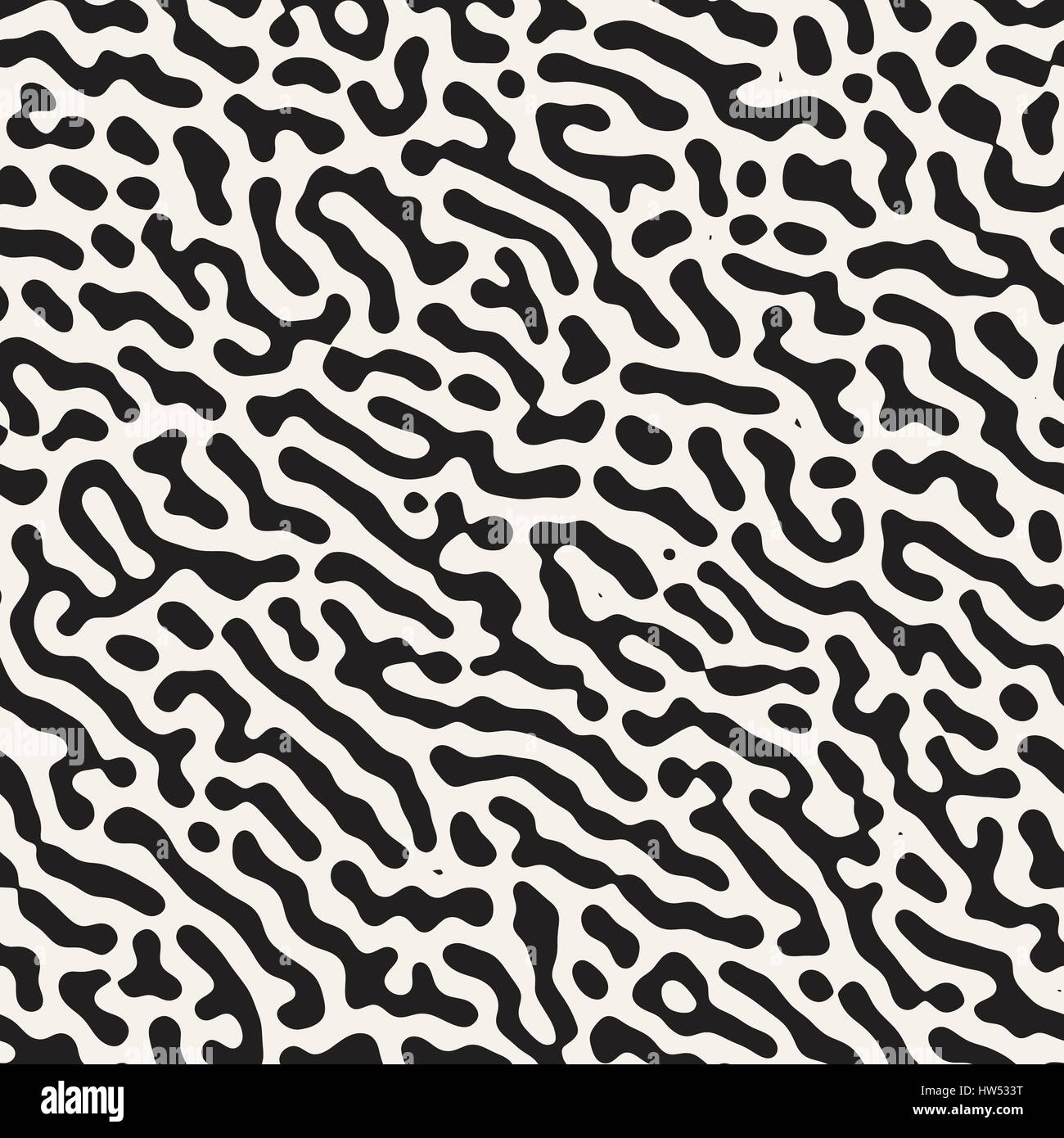 Vector Seamless Grunge Pattern. Black and White Organic Shapes. Messy ...