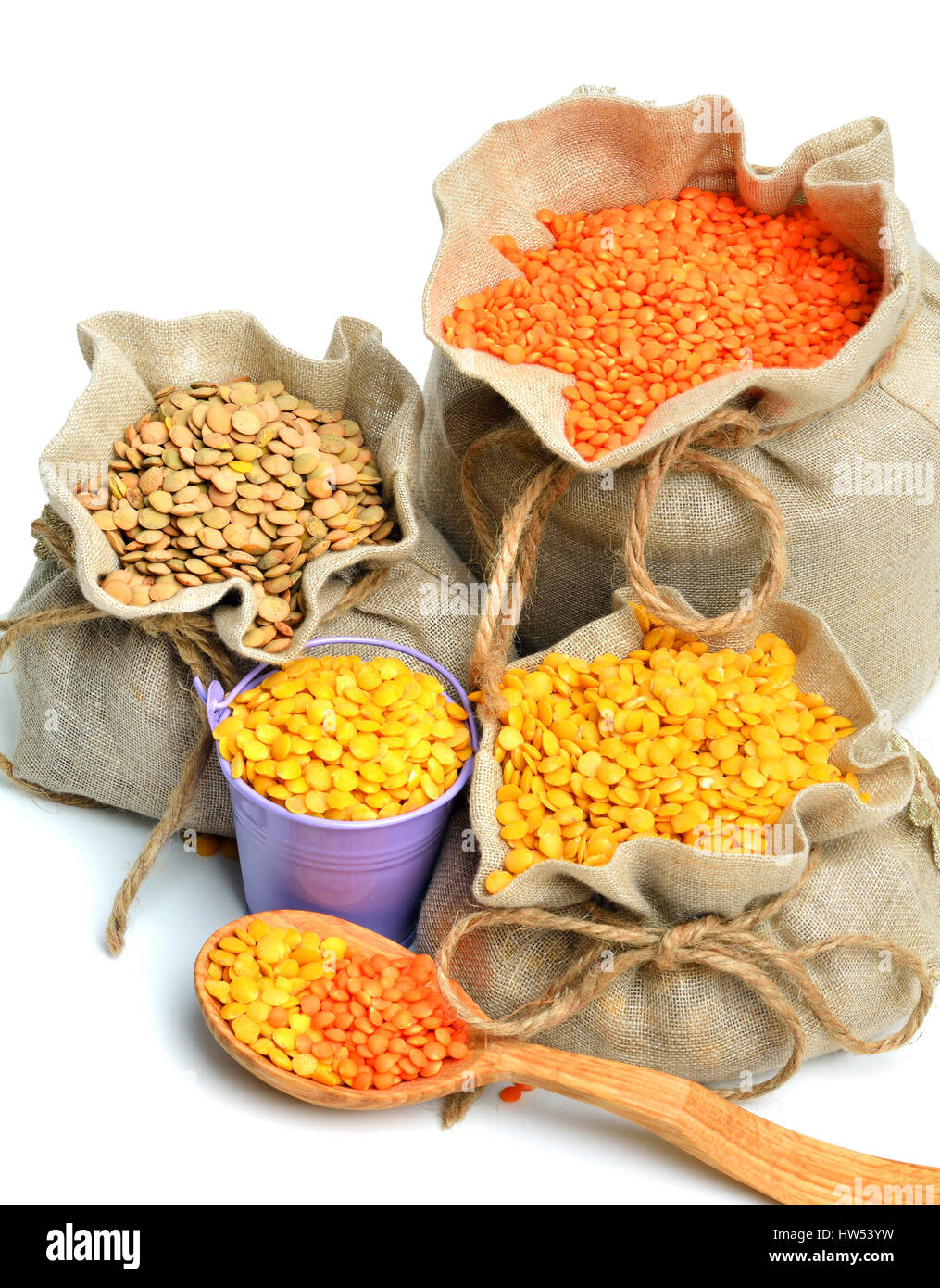 Sack of red lentils isolated hi-res stock photography and images - Alamy