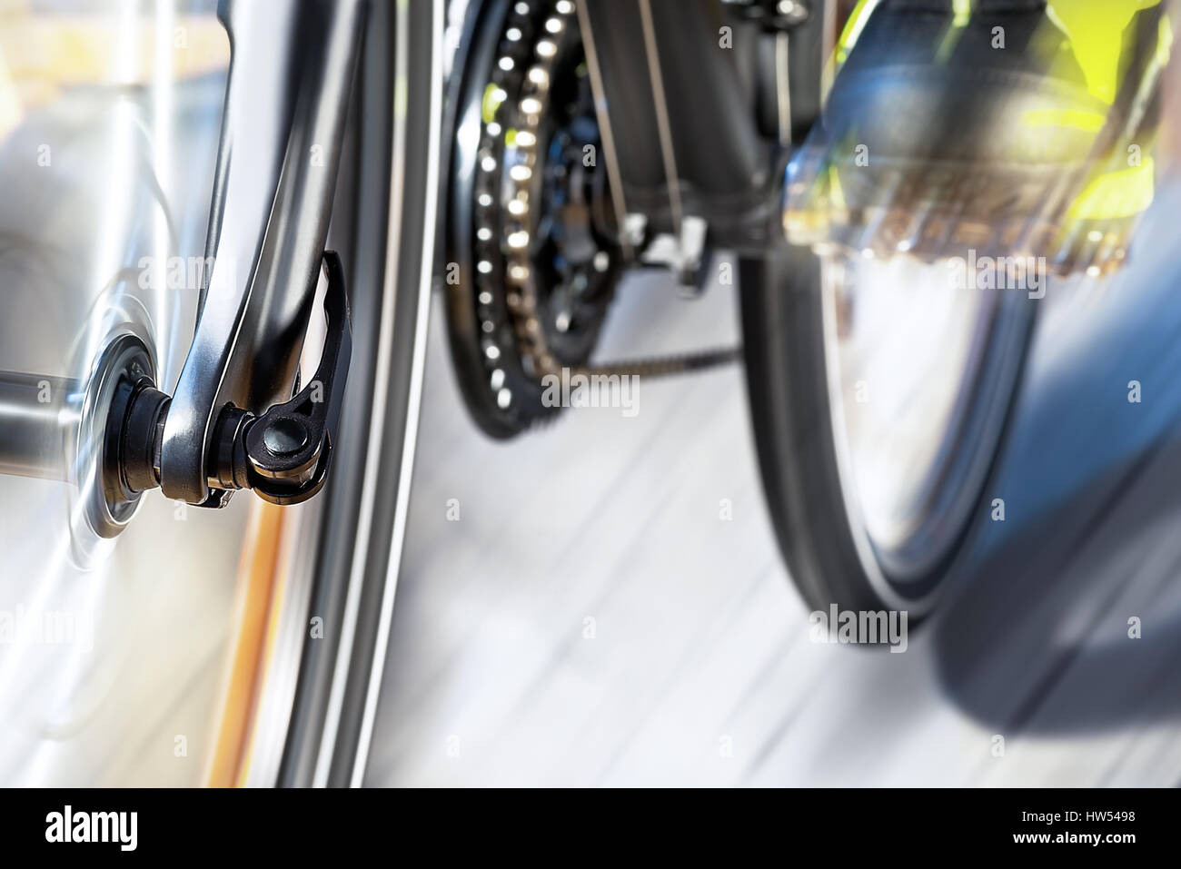 Detail Of Front Wheel With Front Derailleur Stock Photo - Alamy